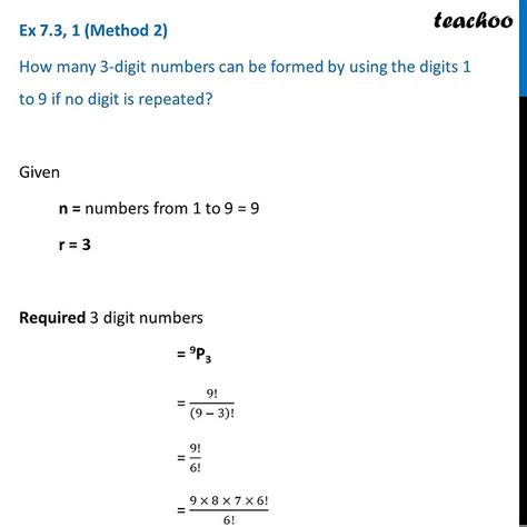 Ex 6 3 1 How Many 3 Digit Numbers Can Be Formed By Using 1 To 9