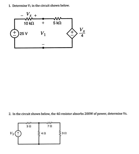 solved 1 determine v1 in the circuit shown below 2 the