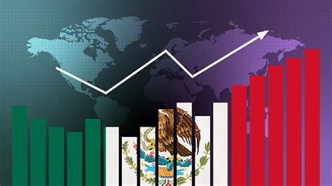 기복이 있는 멕시코 막대 차트 그래프 가치 상승 경제 회복 및 비즈니스 개선의 개념 기업 재개 정치 갈등 깃발이 있는 전쟁 개념 멕시코에 대한 스톡 벡터 아트 및 기타