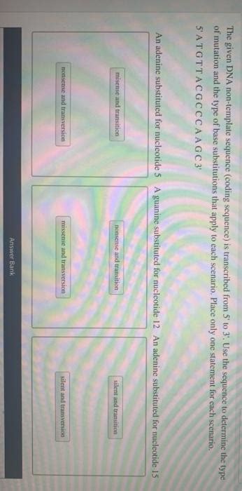 Solved The Given Dna Non Template Sequence Coding Sequence