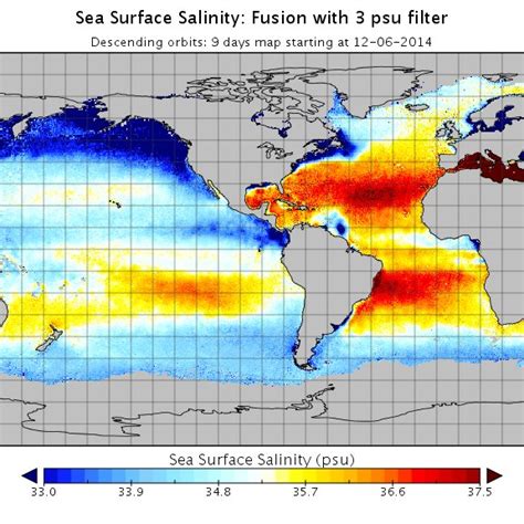Sea Surface Salinity Smos Bec Maps At The Top Of The Figure The Map