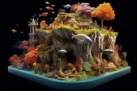 Three Dimensional Illustration Of Small Ecosystem World Stock Illustration Illustration Of