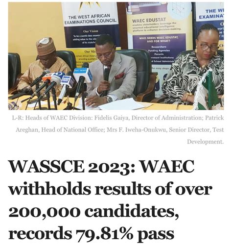 WAEC RELEASES 2023 RESULTS Expo Pin