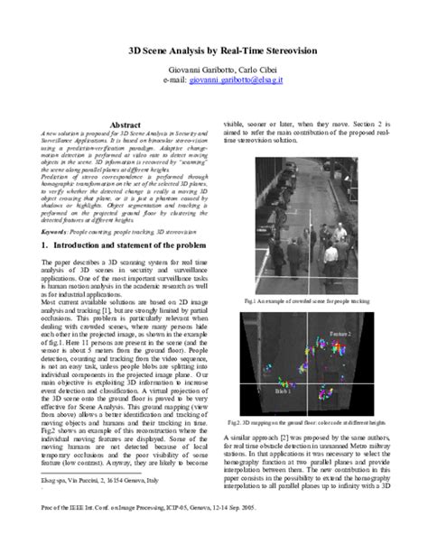 Pdf 3d Scene Analysis By Real Time Stereovision