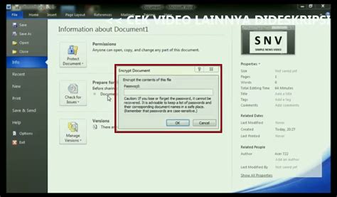 Cara Pasang Password Di Microsoft Word 2010 Tutorial Microsoft Office