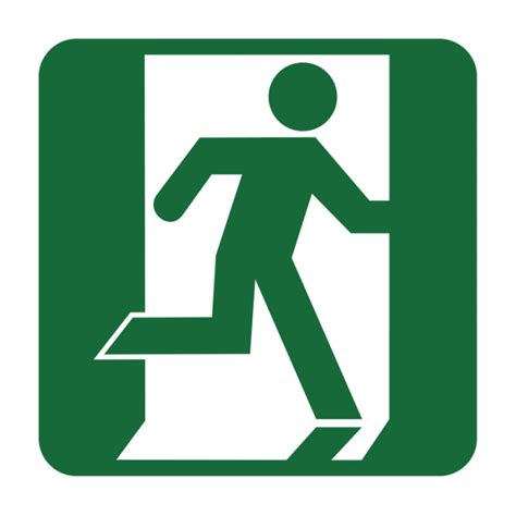 Exit Evacuation Signs Running Man Right Mm W X Mm H SetonGlo Self Adhesive Vinyl
