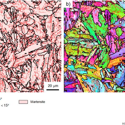 E A Phase And Grain Boundary Maps And B Orientation Color Map Of