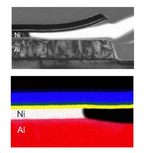 Top Tem Cross Section Of An Ohmic Contact Metal Pad With Peeling