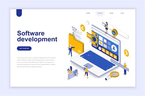 Premium Vector Software Development Modern Flat Design Concept