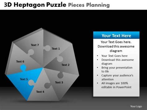PowerPoint Layouts Heptagon Puzzle Diagram Ppt Design Slides