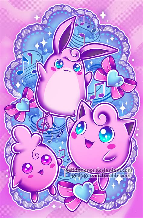 Jigglypuff Wigglytuff And Igglybuff Pokemon Drawn By Retkikosmos