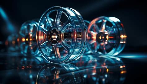Premium Ai Image Shiny Metal Wheel Reflects Abstract Film Reel In