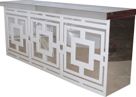 White Modern Mirror Square Bar Design With Revolution