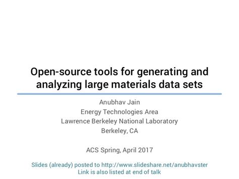 Open Source Tools For Generating And Analyzing Large Materials Data S