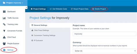 Improvely Delete A Project