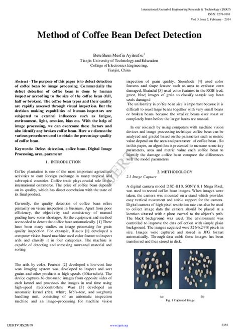 Pdf Method Of Coffee Bean Defect Detection