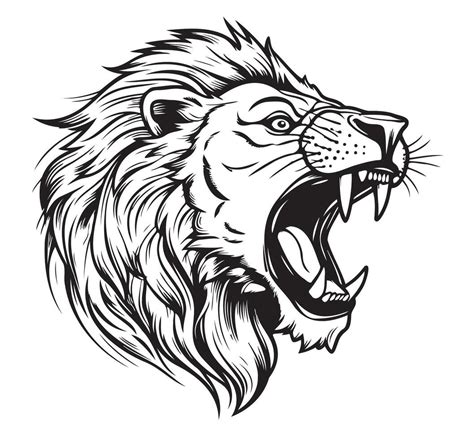 Lion Black And White Logo