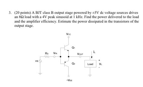 solved 3 20 points a bjt class b output stage powered by