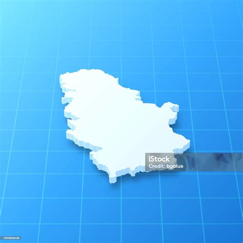 파란색 배경에 세르비아 3d지도 등측투영법에 대한 스톡 벡터 아트 및 기타 이미지 등측투영법 세르비아 지도 Istock