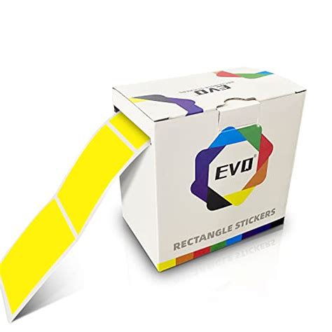 Yellow Rectangle Sticker Labels 3×2 Inch Vinyl Stickers Color Coding Name Tags Roll Removable