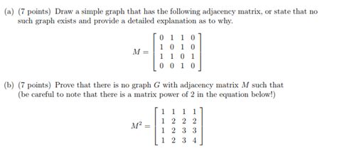 Solved A Points Draw A Simple Graph That Has The Chegg Com
