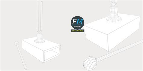 Tuning Fork On Resonator Box Superhive Formerly Blender Market