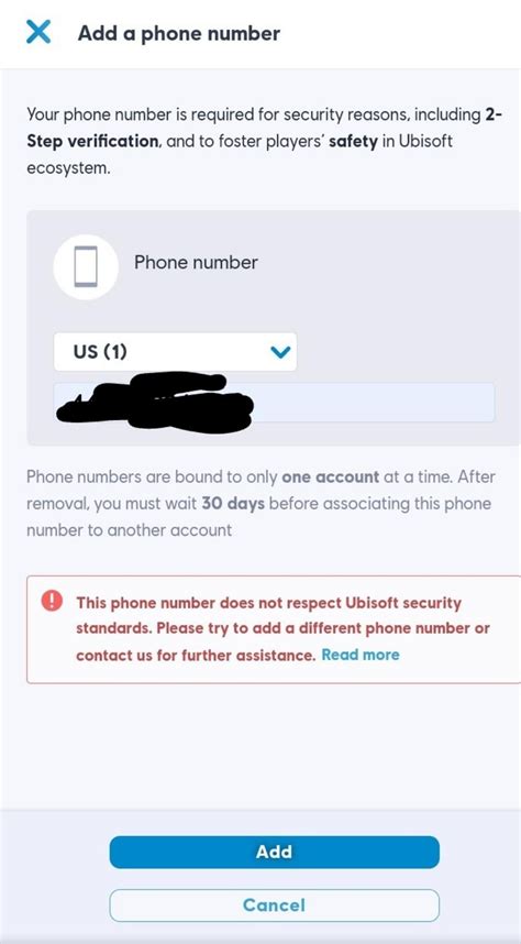They Wont Link My Phone Number And They Wont Tell Me Why R Ubisoft