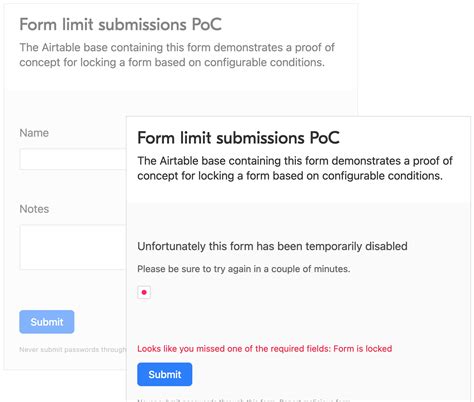 Form Limit Submissions Poc Airtable Universe