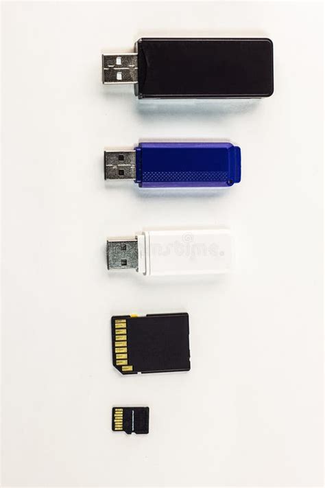 Usb Flash Drives Of Different Sizes On A White Background Compact Stock Photo Image Of Backup