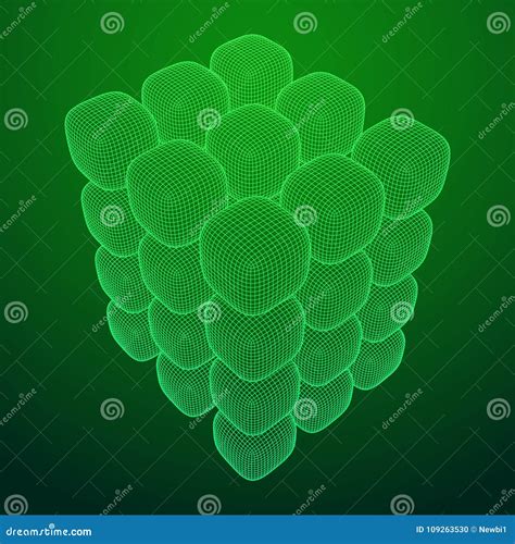 Wireframe Mesh Cube Stock Vector Illustration Of Array 109263530