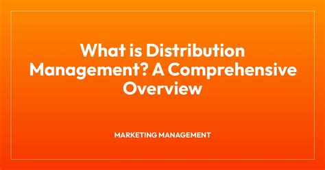 What Is Distribution Management A Comprehensive Overview • Slm Self