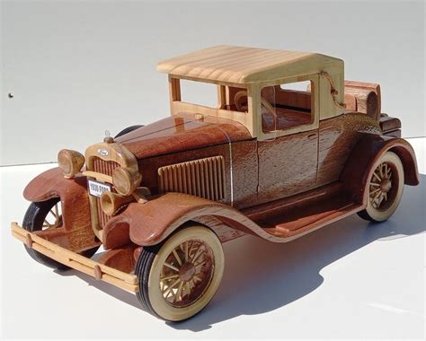 Wooden Model Ford Coupe With Dickie Seat And Trunk Panel