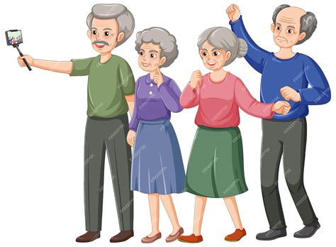 Grupo De Personas Mayores Felices Vector Gratis