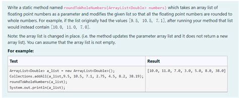Solved Write A Static Method Named RoundTolWholeNumbers Chegg