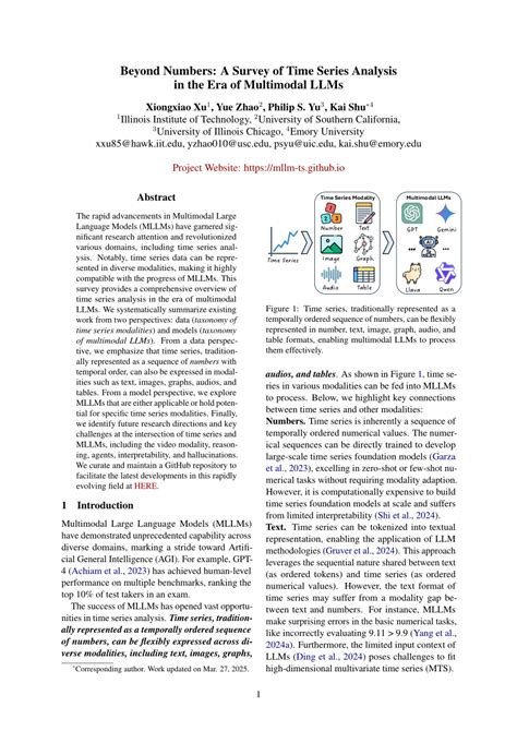 Pdf Beyond Numbers A Survey Of Time Series Analysis In The Era Of Multimodal Llms