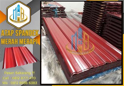 Harga Atap Spandek Warna Merah Per Lembar Jual Murah Atap Warna Merah Marapi Merah Maroon