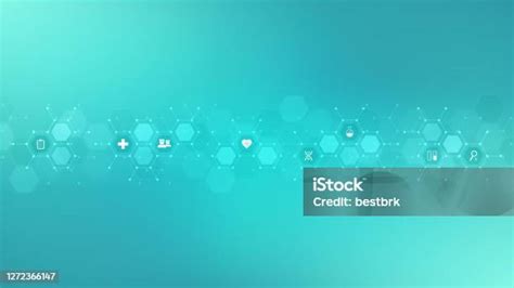 평평한 아이콘과 기호가있는 의학의 추상적 배경 의료 기술 혁신 의학 건강 과학 및 연구를위한 개념과 아이디어를 갖춘 템플릿 디자인 벡터 그림입니다 0명에 대한 스톡 벡터