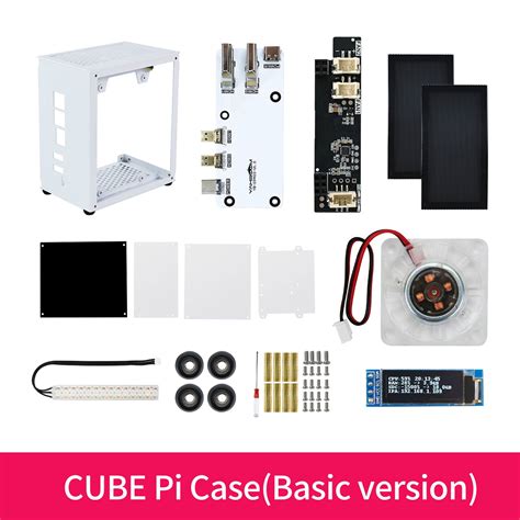 Cube Pi Protective Case With Oled Cooling Fan Rgb Light For Rpi 5