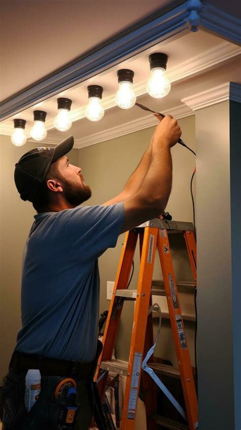 Electrician Installing New Light Fixtures In A Home Stock Photo At Vecteezy