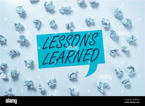 Text Showing Inspiration Lessons Learned Word Written On The Knowledge Or Understanding Gained