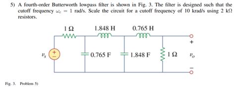 Solved 5 A Fourth Order Butterworth Lowpass Filter Is Shown
