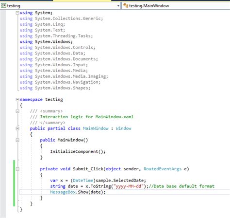 Windows Presentation Foundation How To Get A Custom Date Format From Date Picker In Wpf