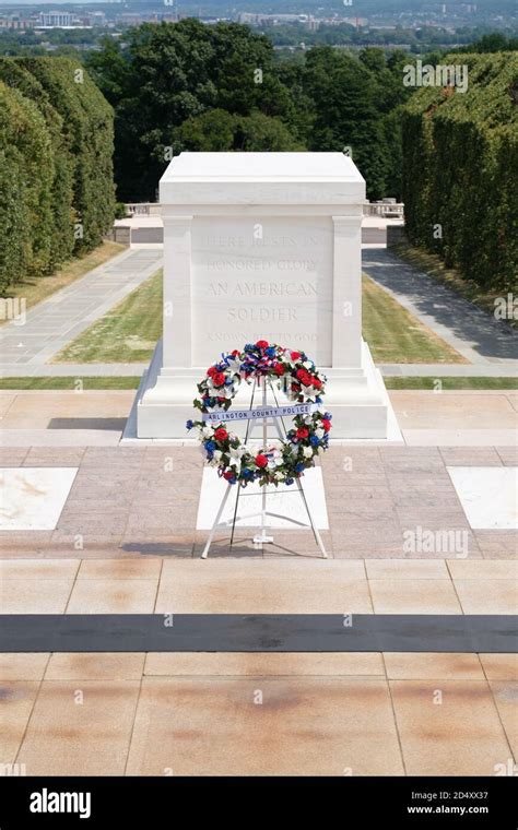 The Tomb Of The Unknown Soldier At Arlington National Cemetery Stock