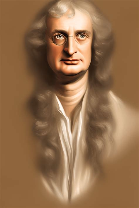 Portrait Of Sir Isaac Newton · Creative Fabrica