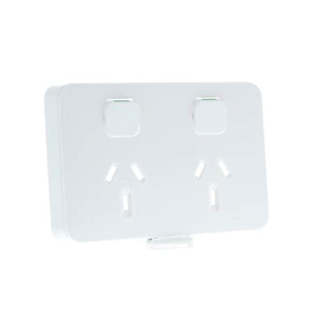 Iconic Skin Socket Sw Horiz Twin 10a Solid White — Scott Electrical