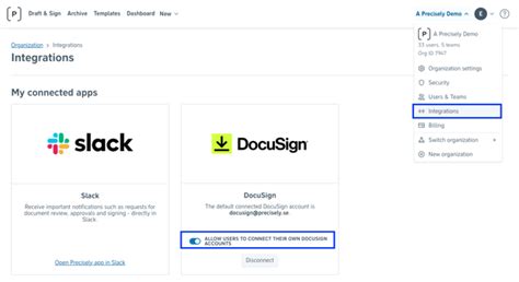 How Do I Connect My Personal Docusign Account With Precisely
