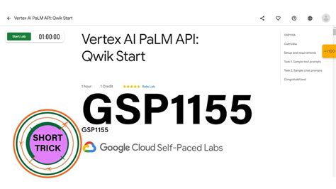 Vertex Ai Palm Api Qwik Start Gsp1155 Qwiklabs Youtube