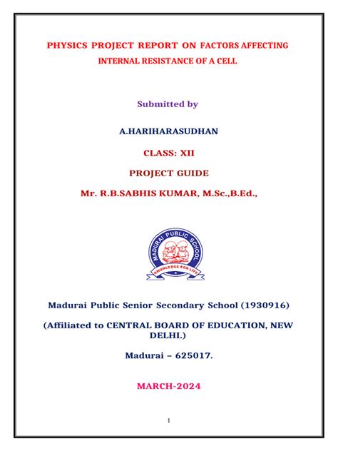 Physics Project File Pdf Electrical Resistance And Conductance
