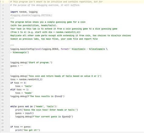 solved the program below shows you a simple guessing game