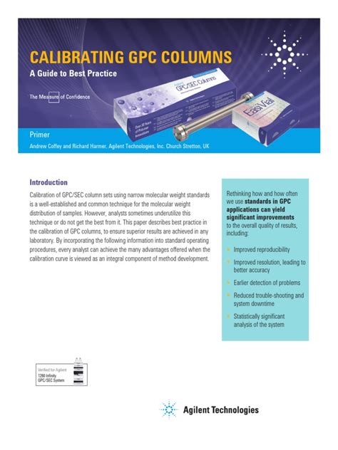 Agilent Calibrating Gpc Columns A Guide To Best Practice Pdf Molecular Mass Chromatography